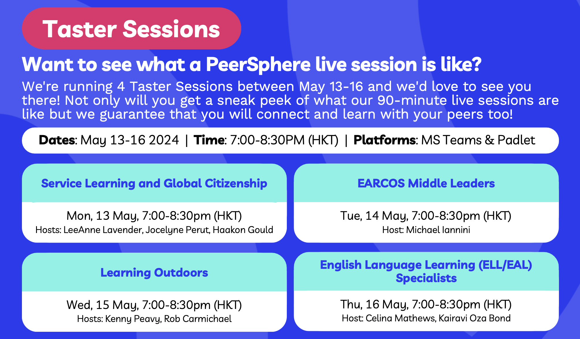 Free Taster Sessions in May are Open to Everyone! - Students